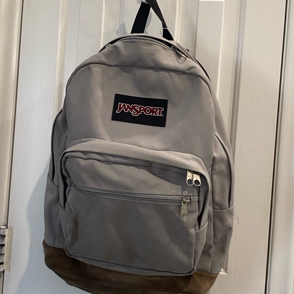 Jansport | Bags | Jansport Gray Backpack With Brown Base | Poshmark